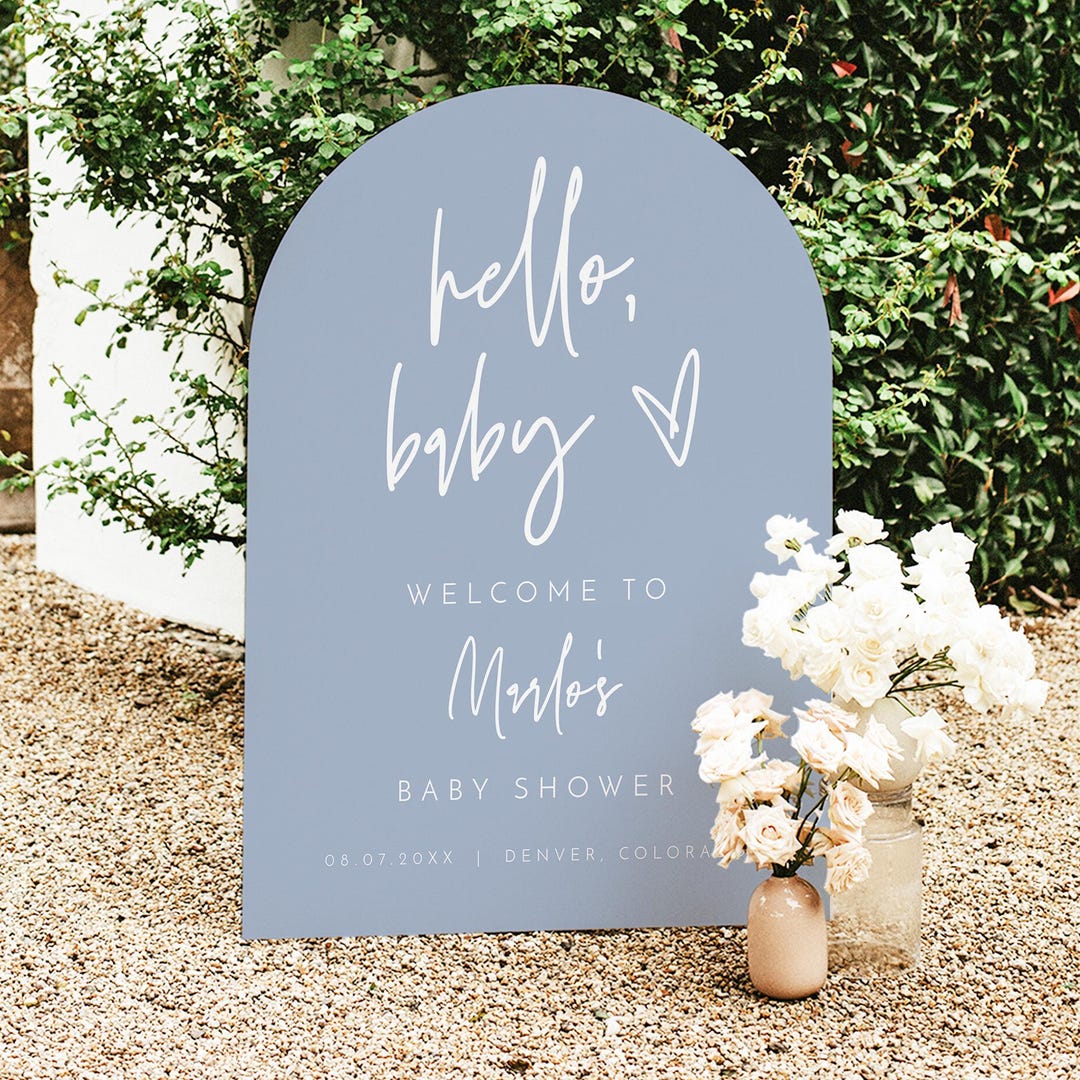 MARLO PRINTED + SHIPPED Boho Baby Shower Welcome Sign Template, Dusty ...