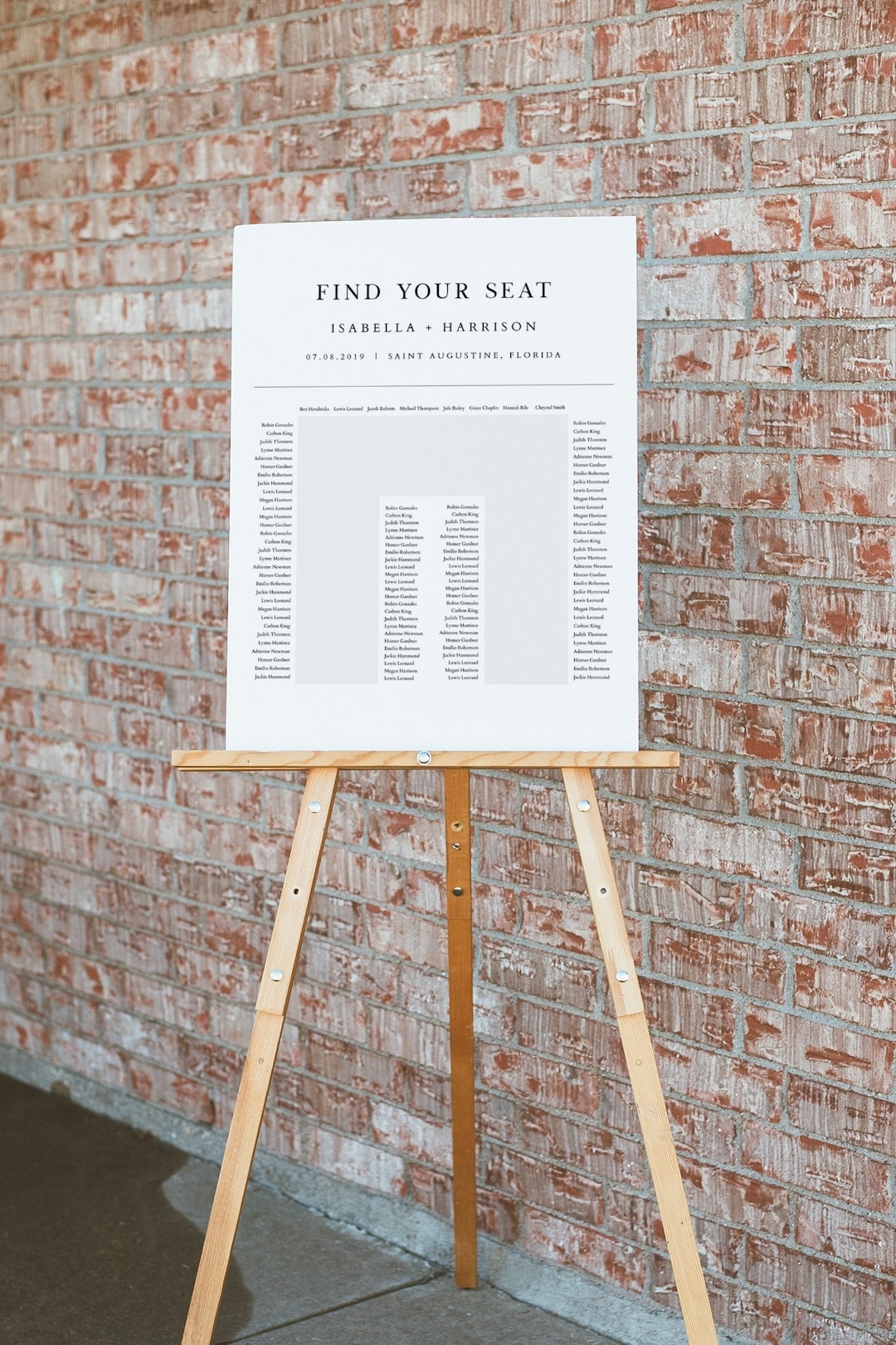 HARPER Minimalist U-shaped Seating Chart Template, Horseshoe Table ...