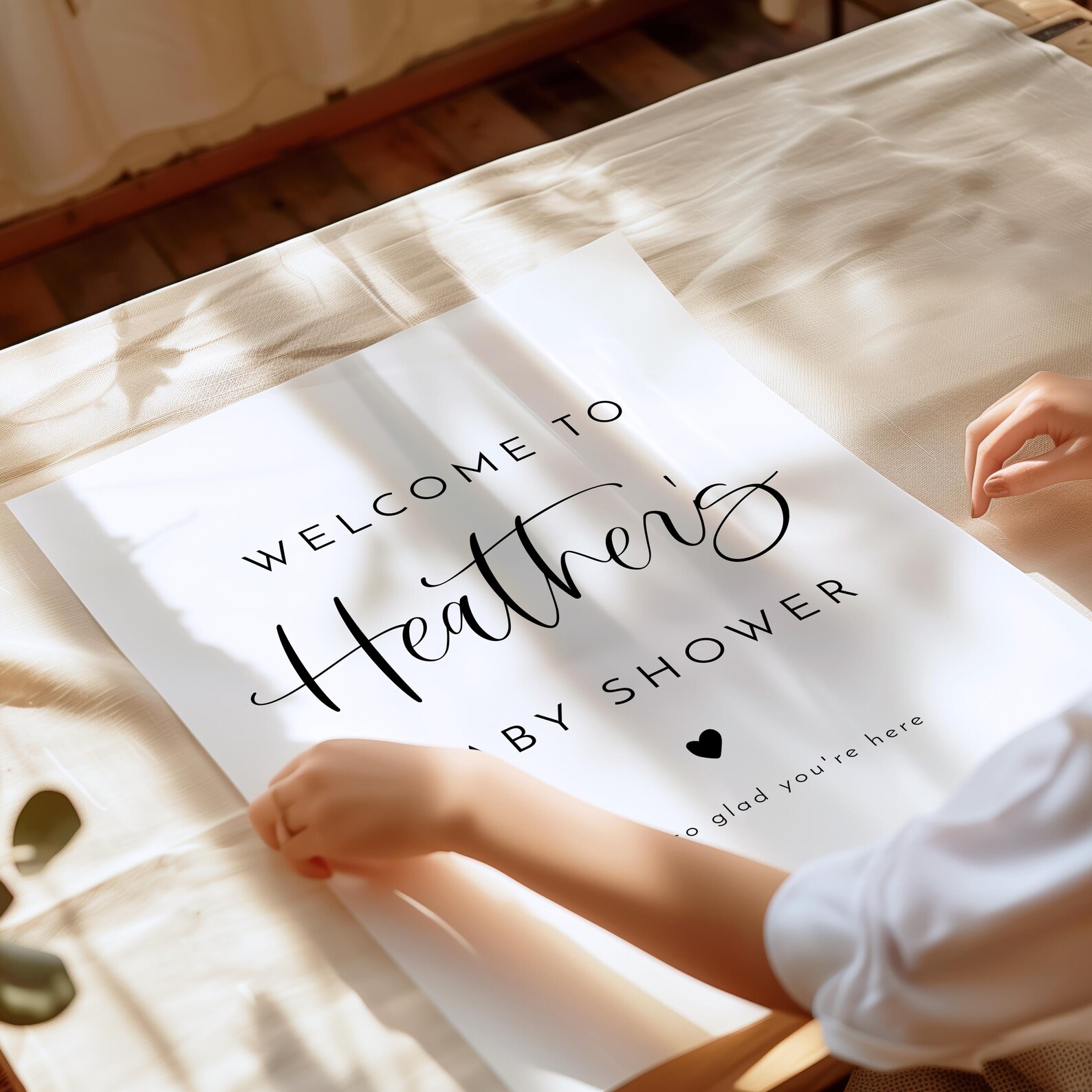 PRINTED + SHIPPED Baby Shower Welcome Sign, Modern Baby Shower Welcome ...