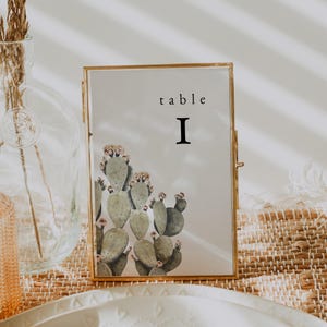 Wedding Table Numbers, Cactus Table Numbers, Boho Table Numbers ...