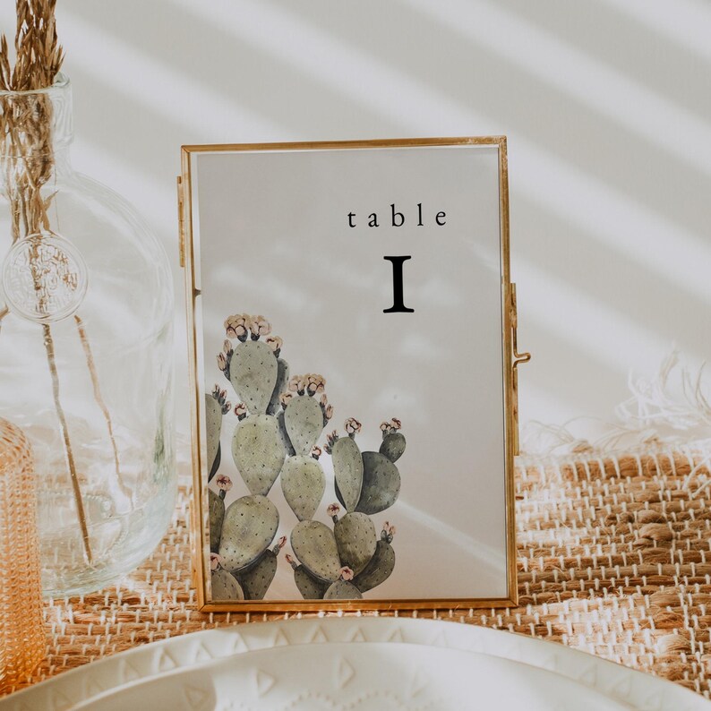 Wedding Table Numbers, Cactus Table Numbers, Boho Table Numbers ...
