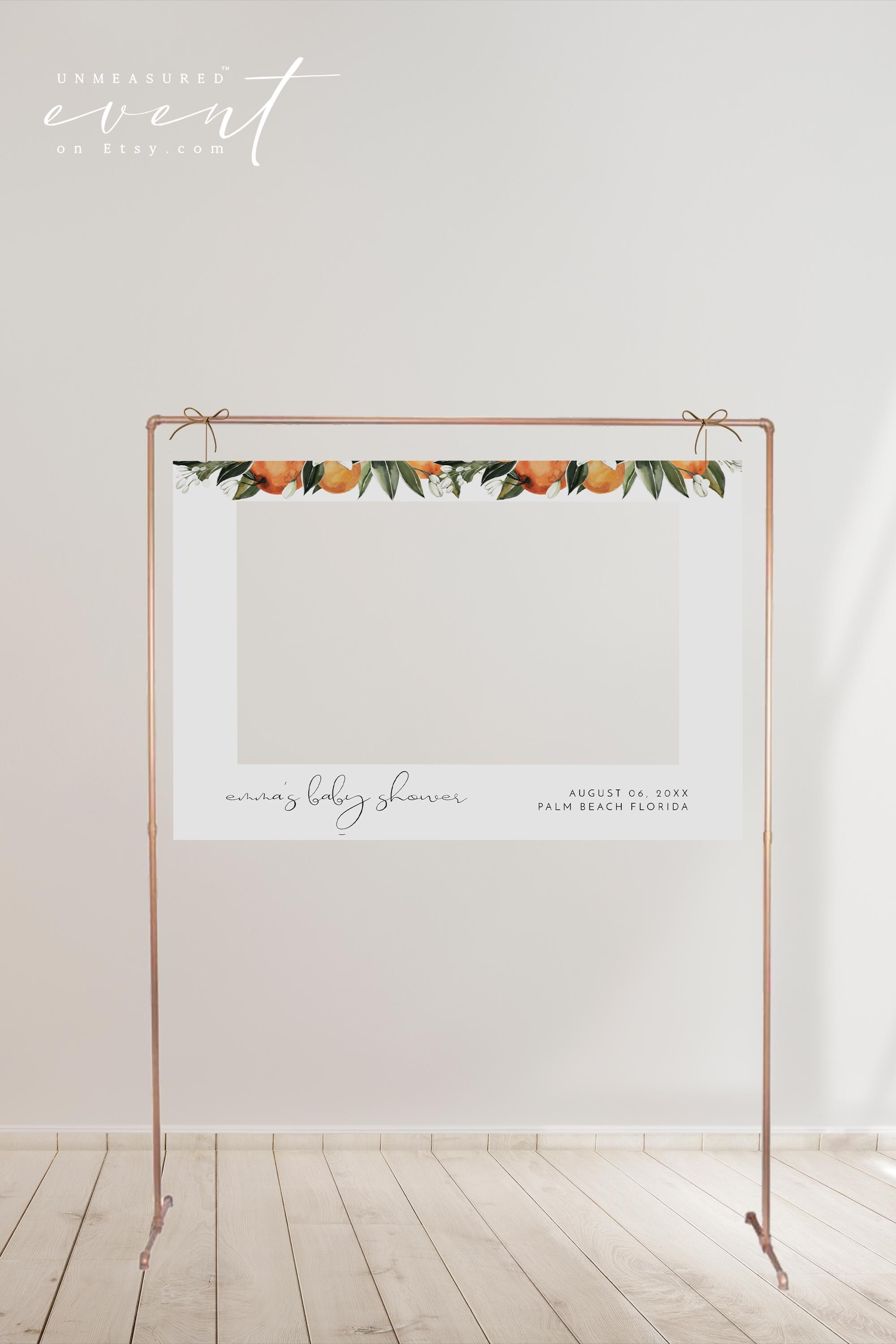 Orange Photo Prop Frame Template, Cutie Baby Shower Photo Frame Prop ...