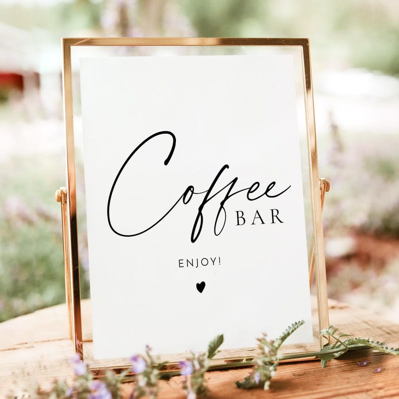 BLAIR PRINTED + SHIPPED Coffee Bar Sign, 8x10" Wedding Coffee Table ...