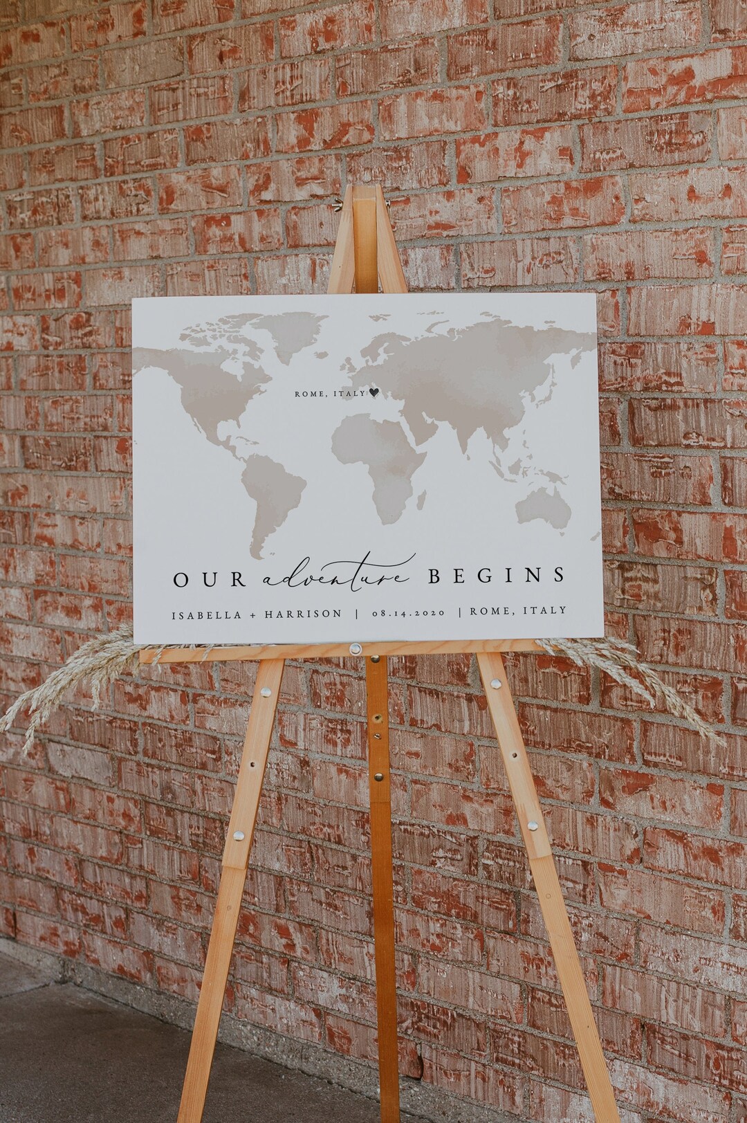 Destination Wedding Welcome Sign, Map Welcome Sign, Watercolor Map ...