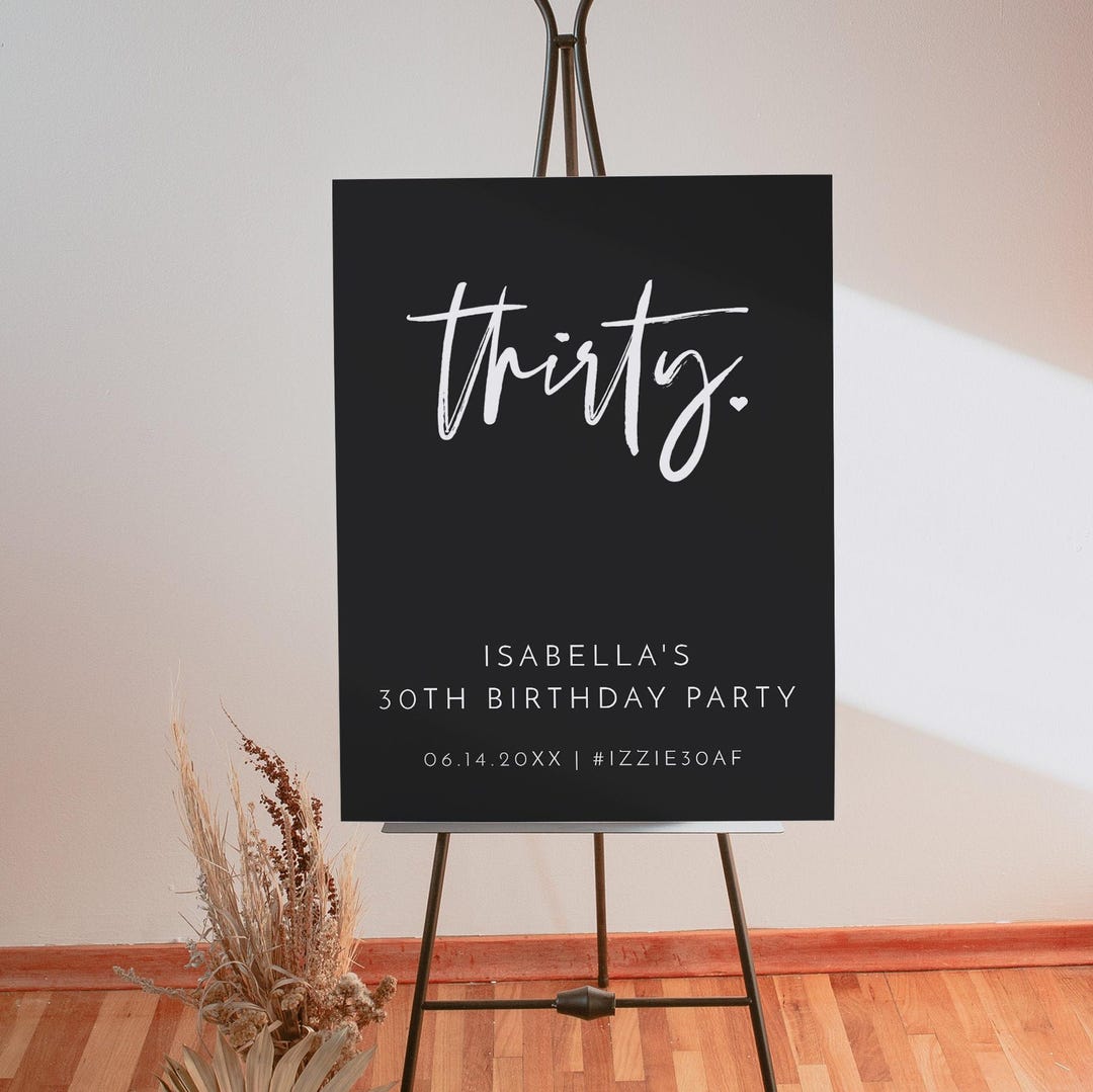 Birthday Welcome Sign Printable, Thirtieth Birthday Welcome Template ...