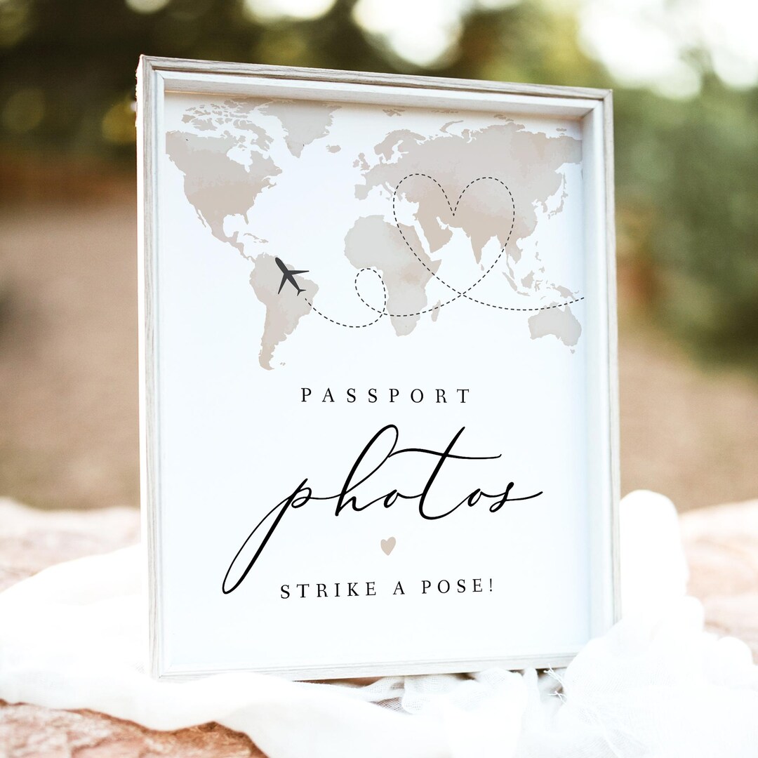 CARMEN Passport Photos Sign Template, Photo Booth Sign Template ...