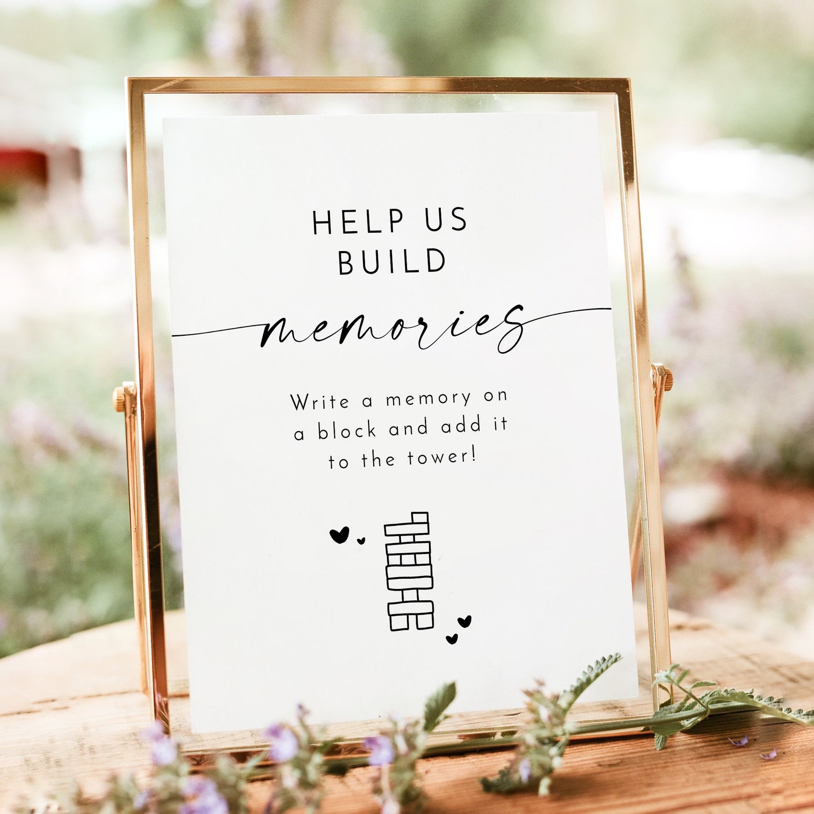 BLAIR Wood Tower Stacking Game Guest Book Sign, Modern Guest Book ...