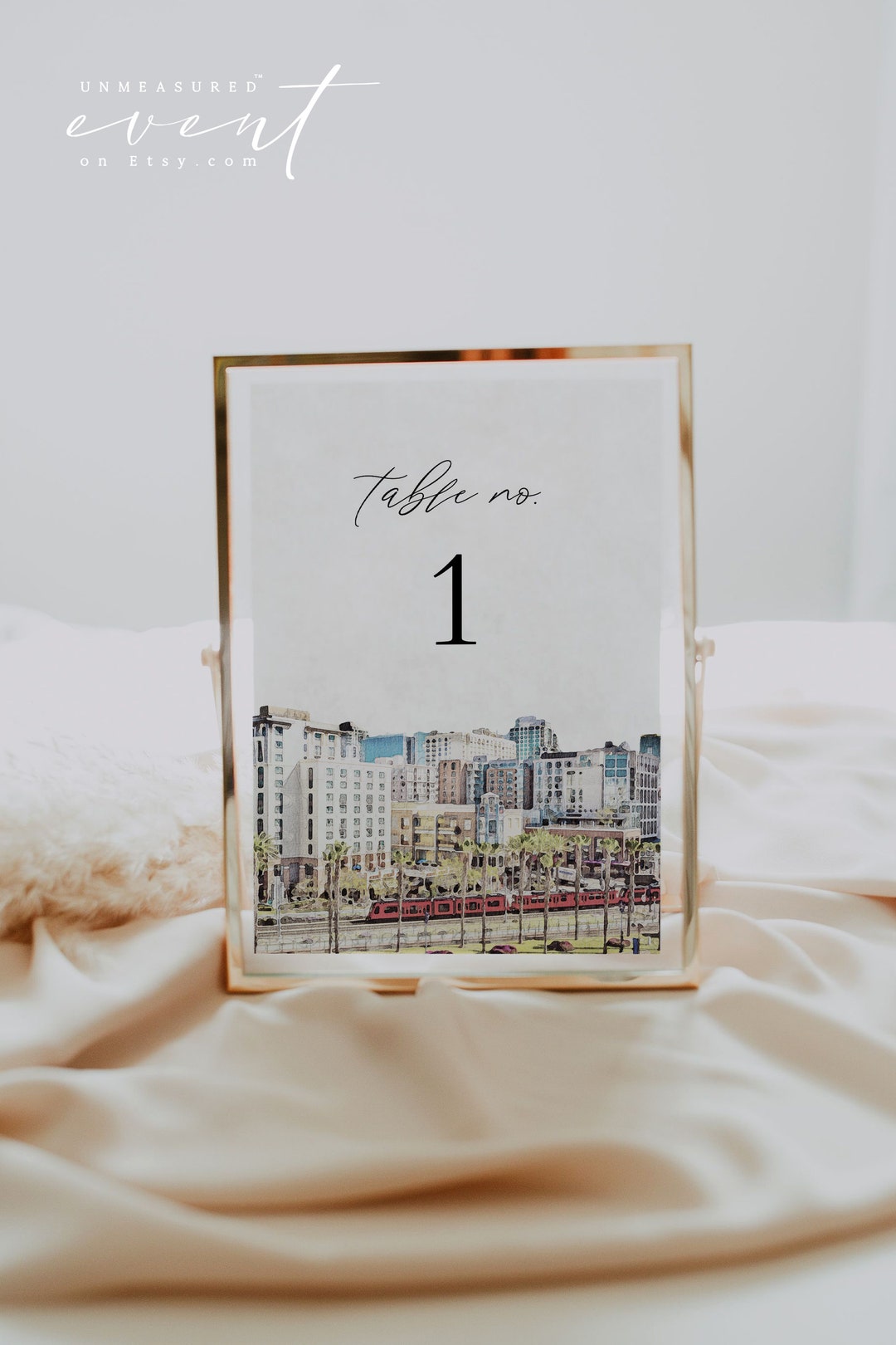 SAN DIEGO Table Number Template, San Diego California Skyline Wedding ...