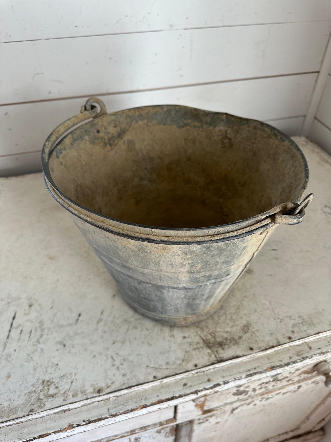Antique English Zinc Plaster Bucket - Etsy