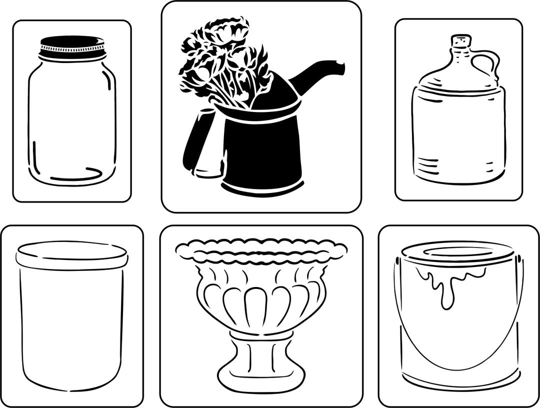 Containers Mini Pack | JRV Stencils - Etsy