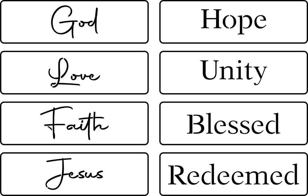 Religious Words Pack | JRV Stencils - Etsy