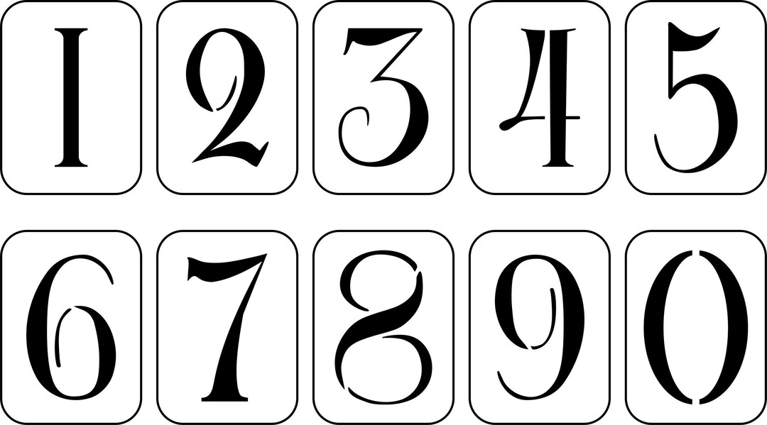 Antique Hand Painted Number | JRV Stencils - Etsy
