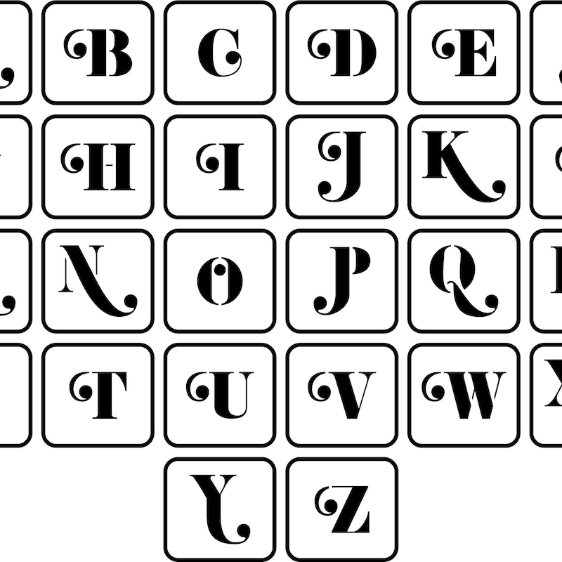 Curly Letters - Etsy