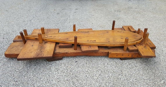 ANTIQUE SNOWSHOE FORM mold american folk abstract art… - Gem