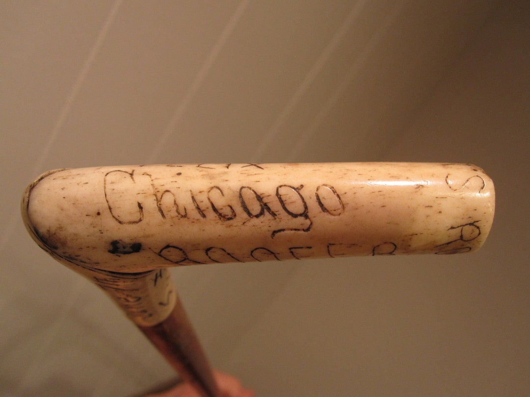 VICTORIAN ANTIQUE CHICAGO 1876 Political Walking Cane Hayes Wheeler ...