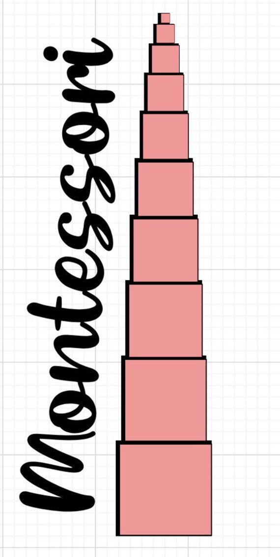 Montessori Pink Tower Vinyl Decal | Etsy