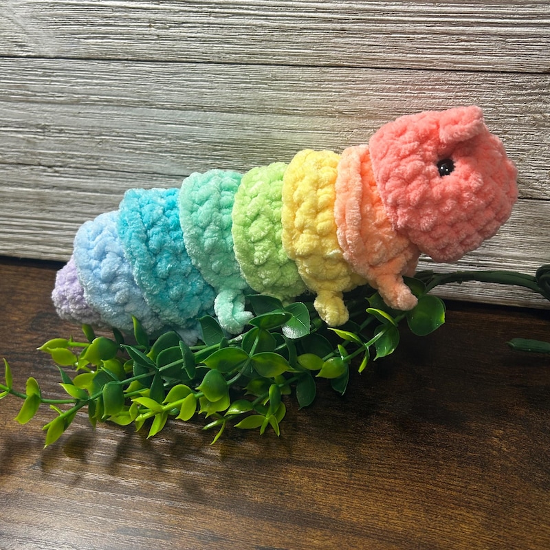 Fuzzy Worm Toy - Etsy