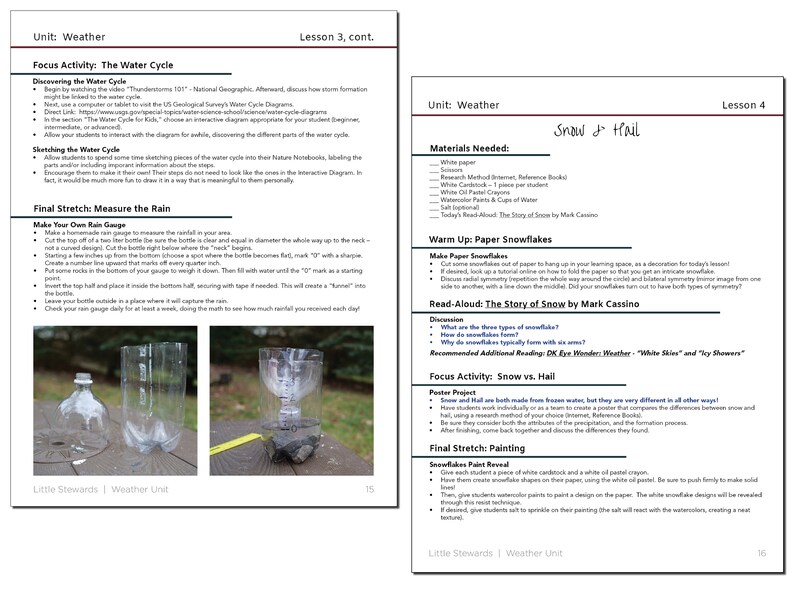 Weather - Elementary Science Unit - Etsy