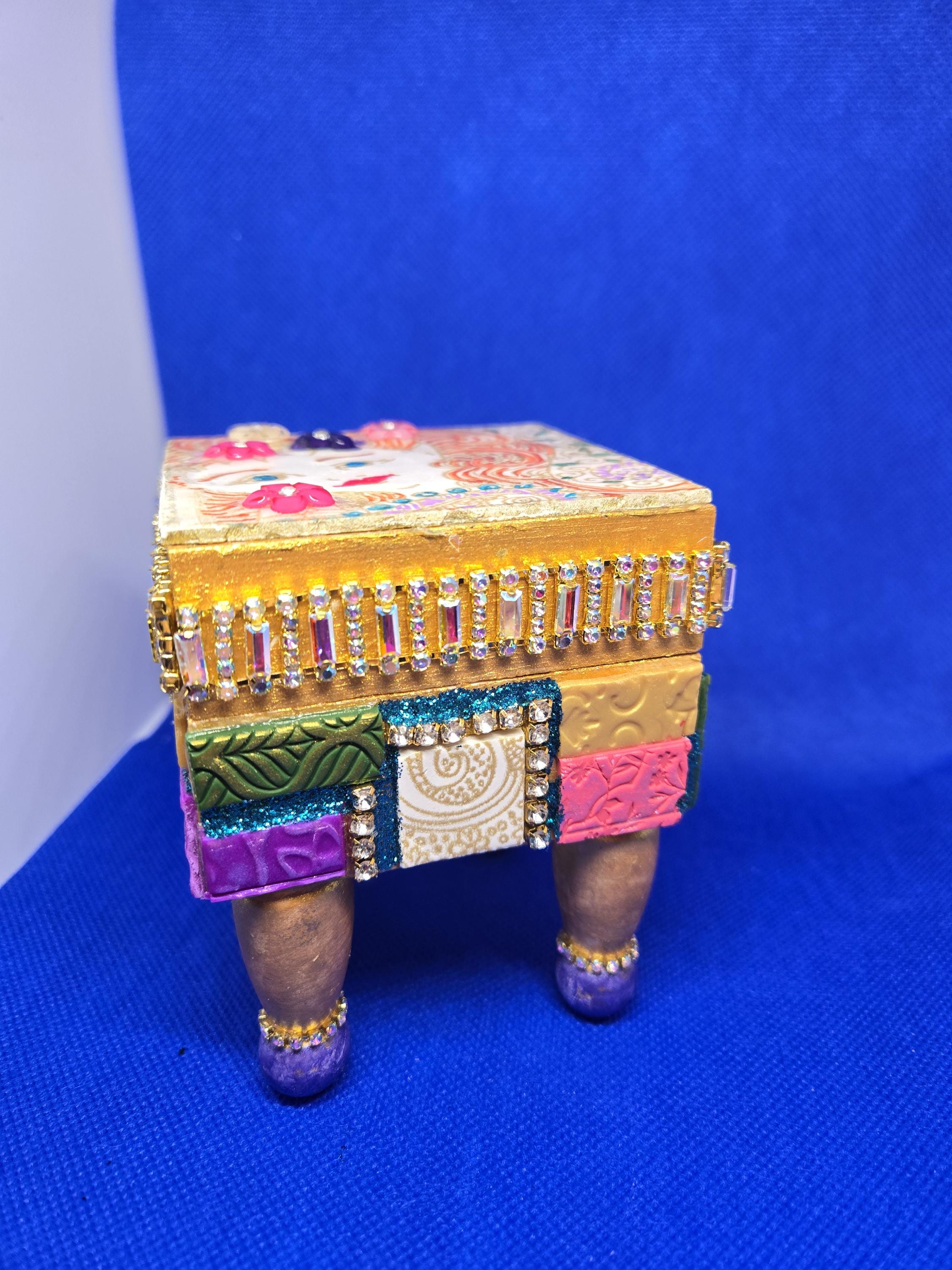 Fairy/ Elf / Sprite Trinket Box. Mixed Media Polymer Clay Mosaic Tiles ...