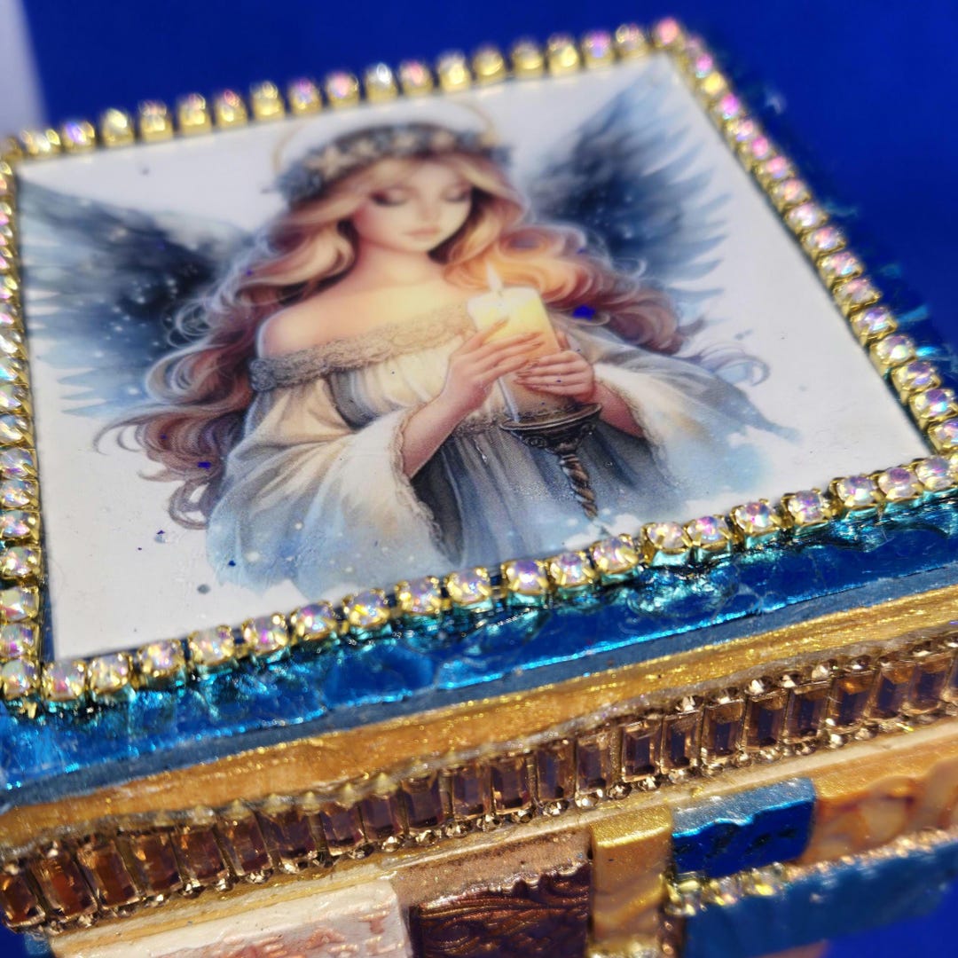 Candle Light Angel Trinket Box. Use for Jewelry, Change, Treasures in ...