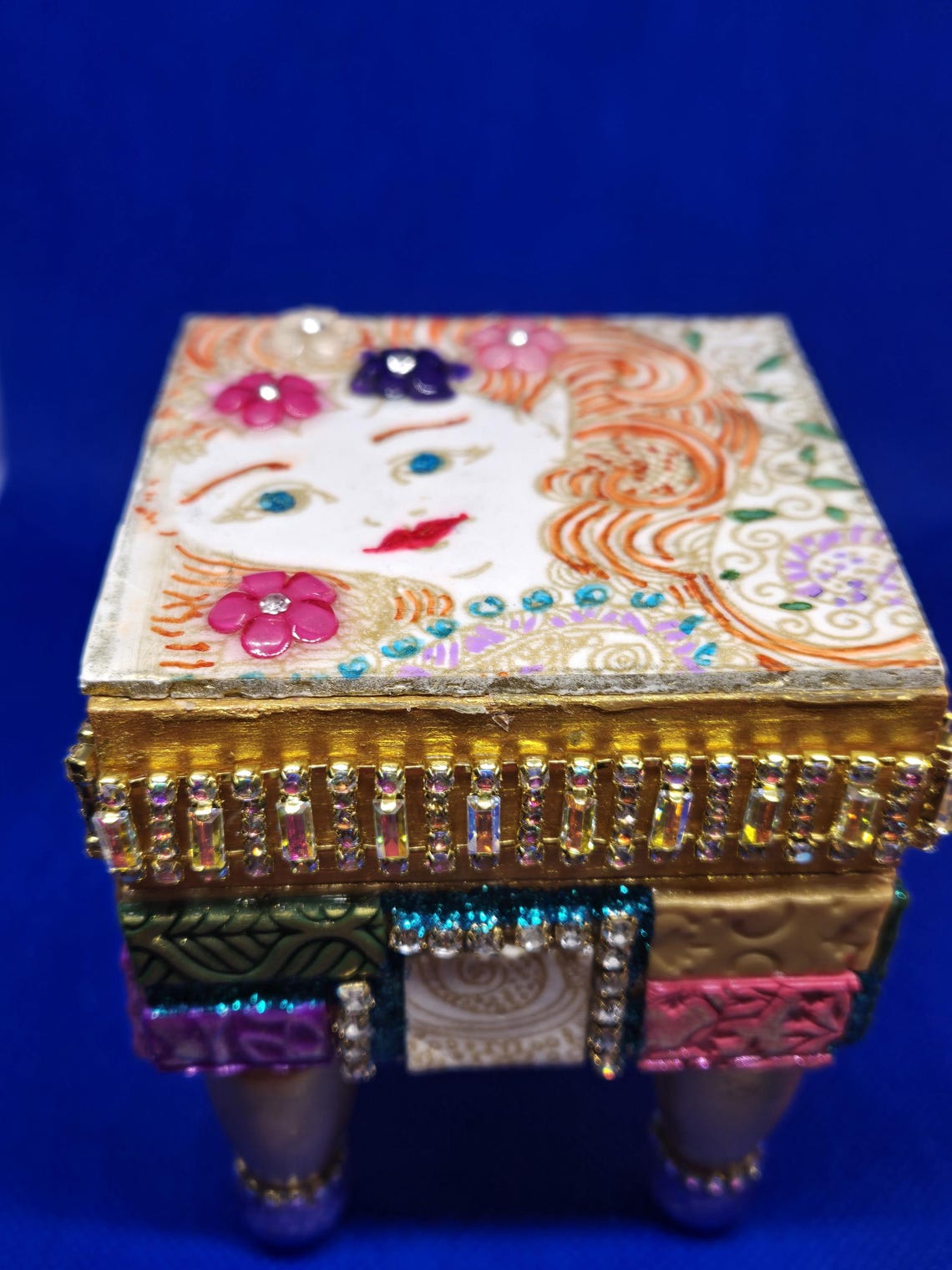 Fairy/ Elf / Sprite Trinket Box. Mixed Media Polymer Clay Mosaic Tiles ...