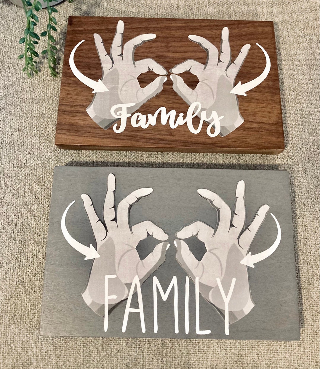 ASL Sign Language Family Wooden Sign - Etsy
