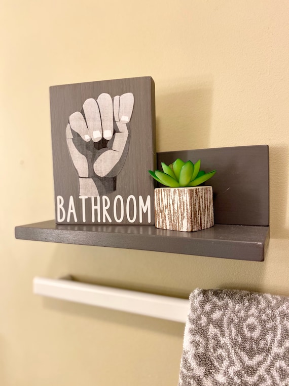 Bathroom ASL or Name Sign Language Signs Custom made wall | Etsy