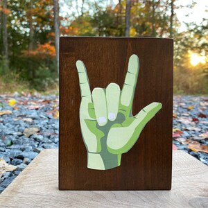Handmade Wooden ASL Sign Language Decor i Love You Wall Decor Sign - Etsy