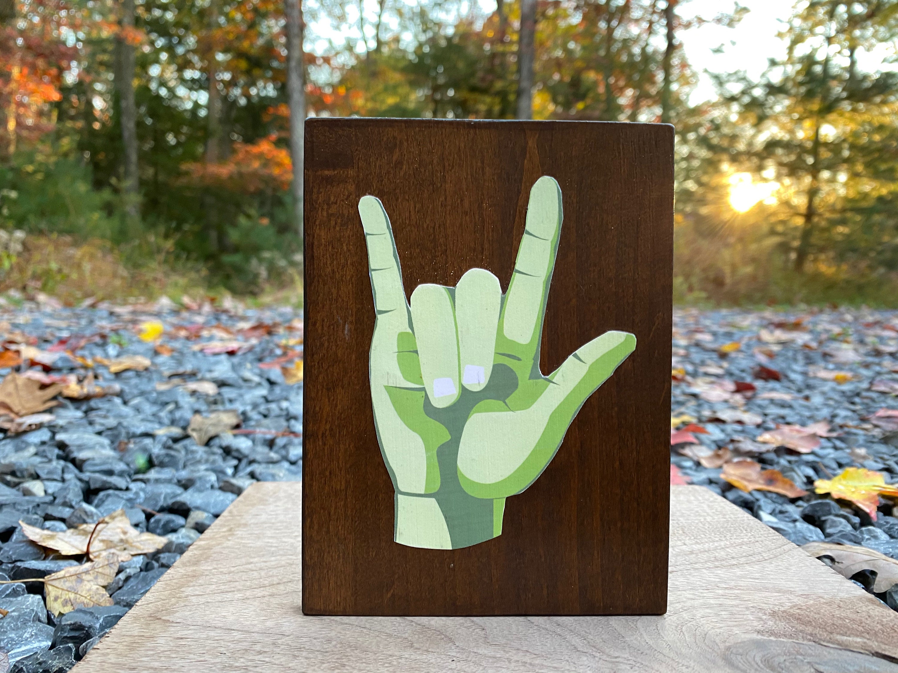 Handmade Wooden ASL Sign Language Decor I Love You | Etsy