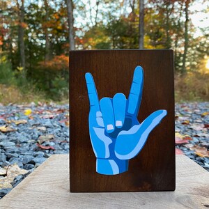 Handmade Wooden ASL Sign Language Decor i Love You Wall Decor Sign - Etsy