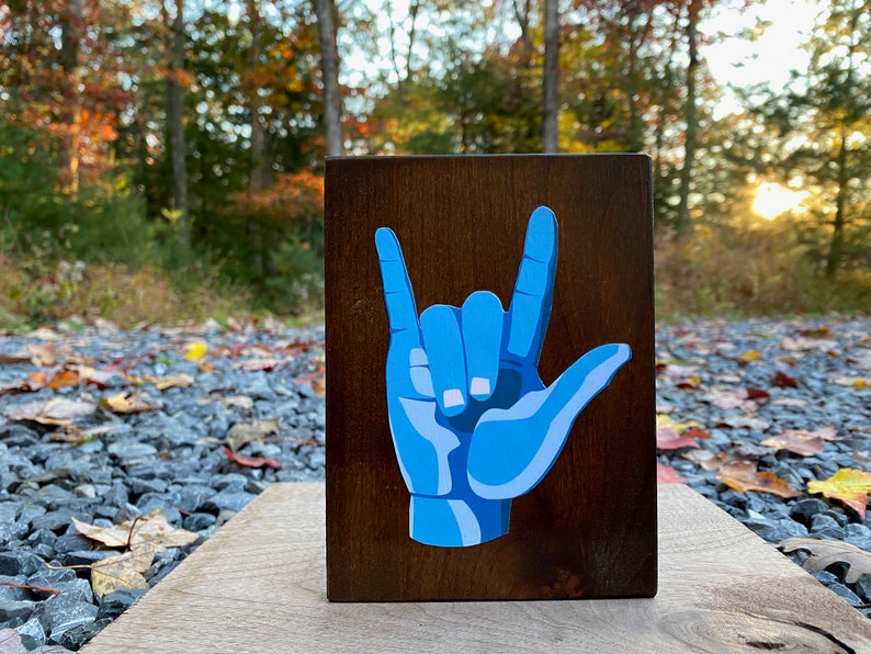 Handmade Wooden ASL Sign Language Decor i Love You - Etsy