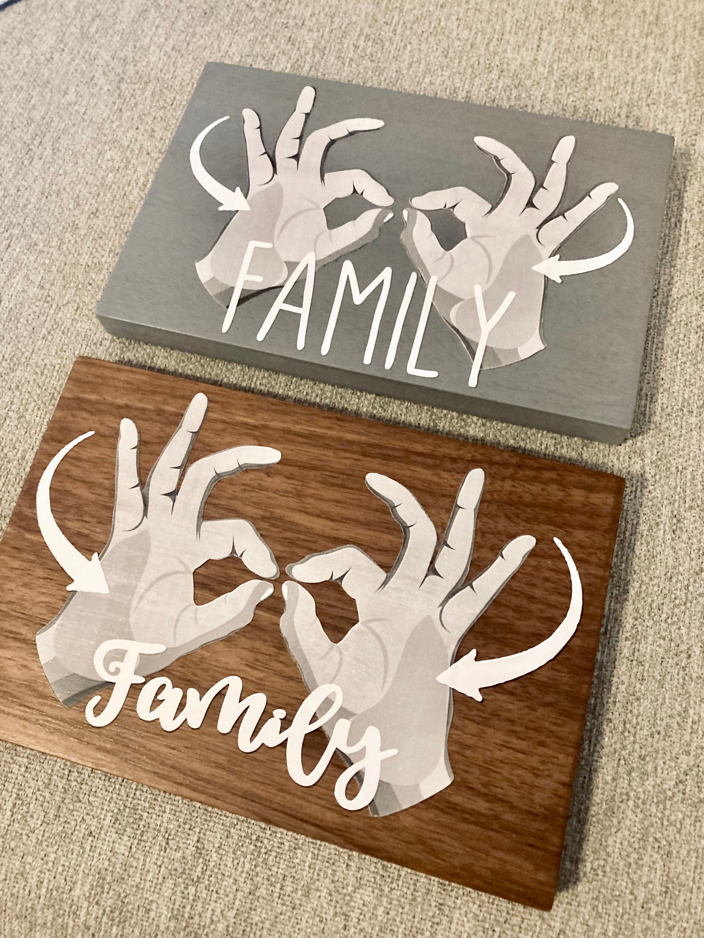 ASL Sign Language Family Wooden Sign | Etsy