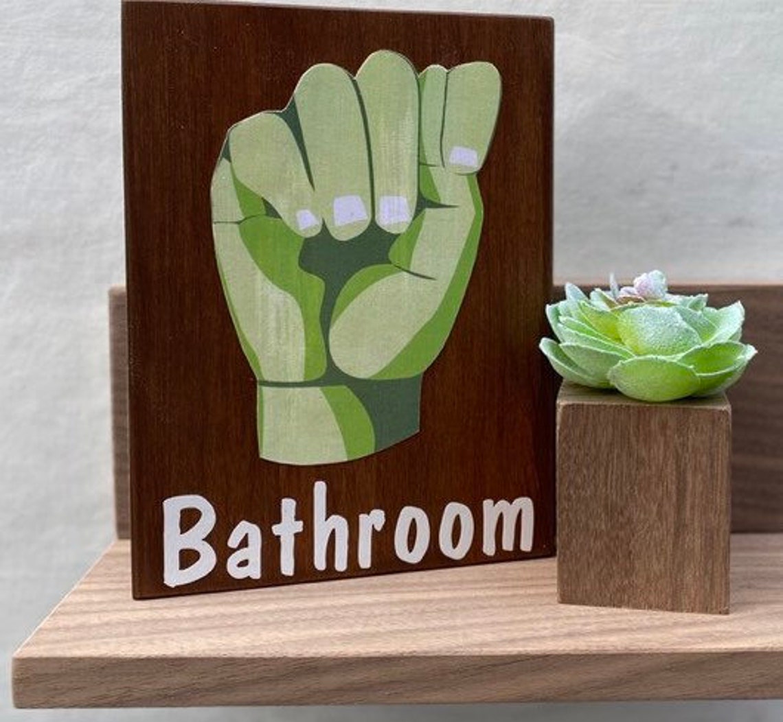 Bathroom ASL or Name Sign Language Signs Custom Made Wall | Etsy