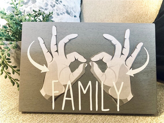 ASL Sign Language Family Wooden Sign | Etsy