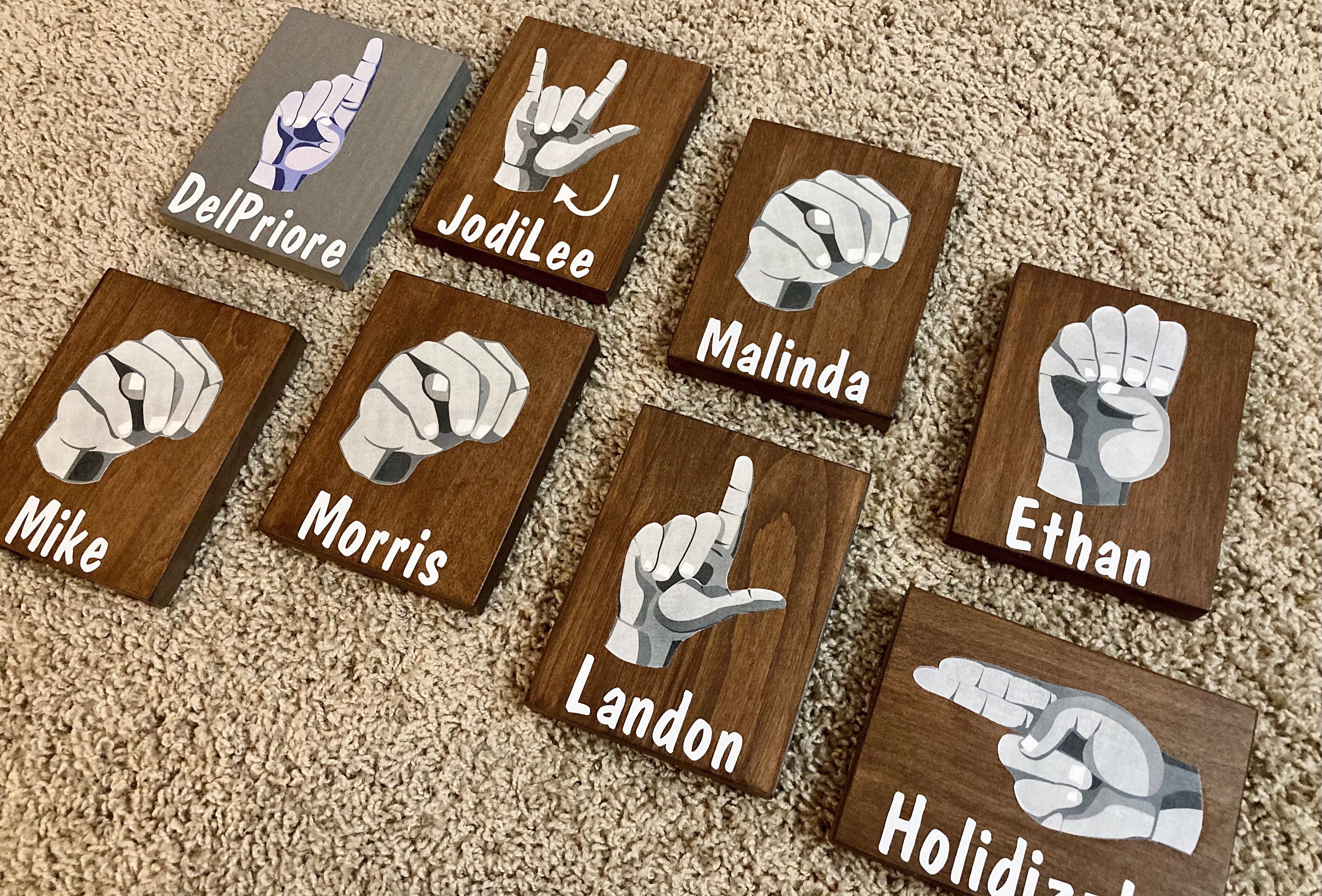 ASL Sign Language Name Signs Custom Made Wall Decor Etsy