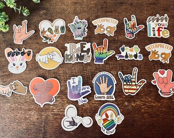 QBCC 8000 38 ASL Keyboard Stickers Black With Hand Sign Image in White ...