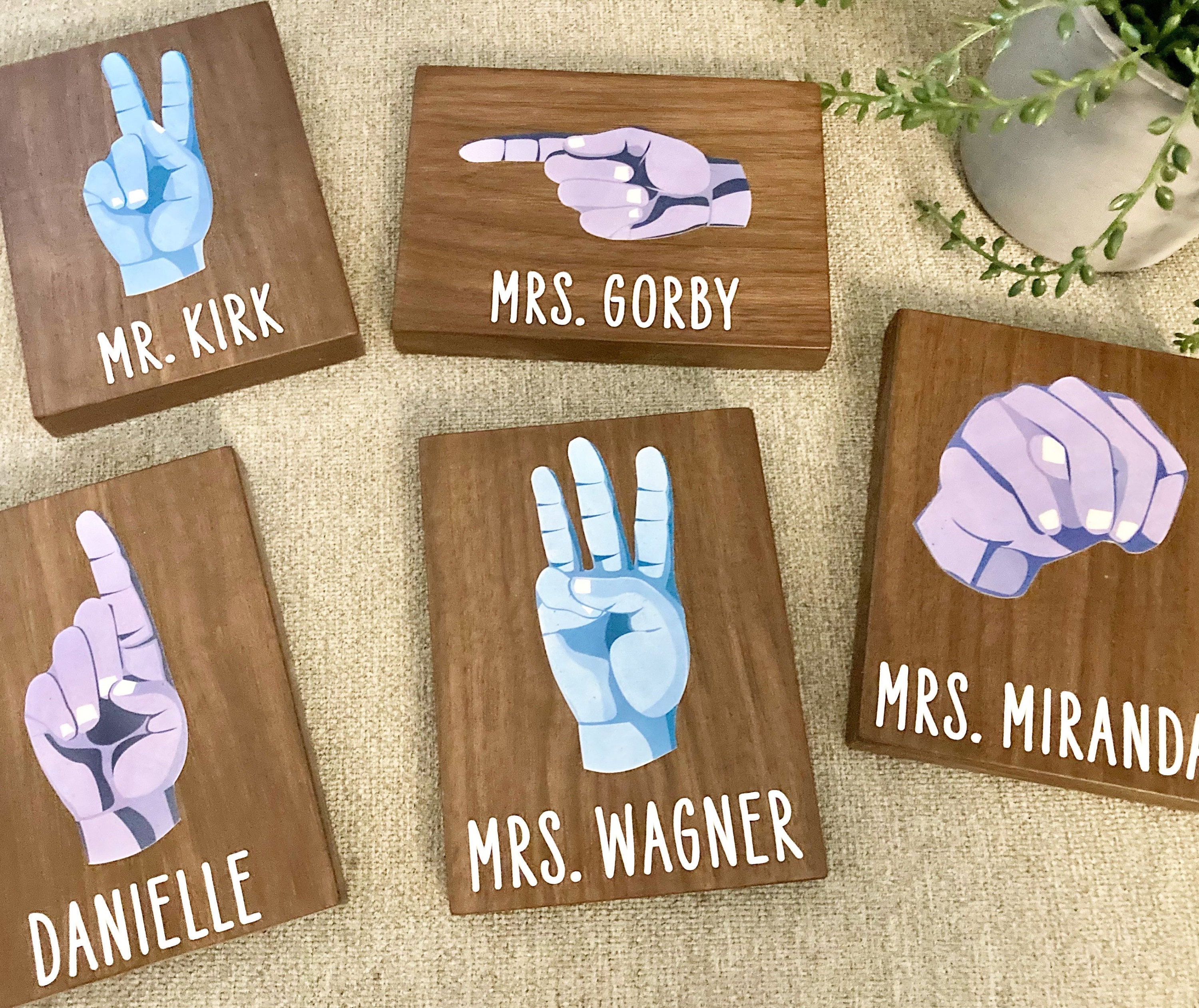 Teacher Appreciation Gift ASL Sign Language Name Signs Custom - Etsy