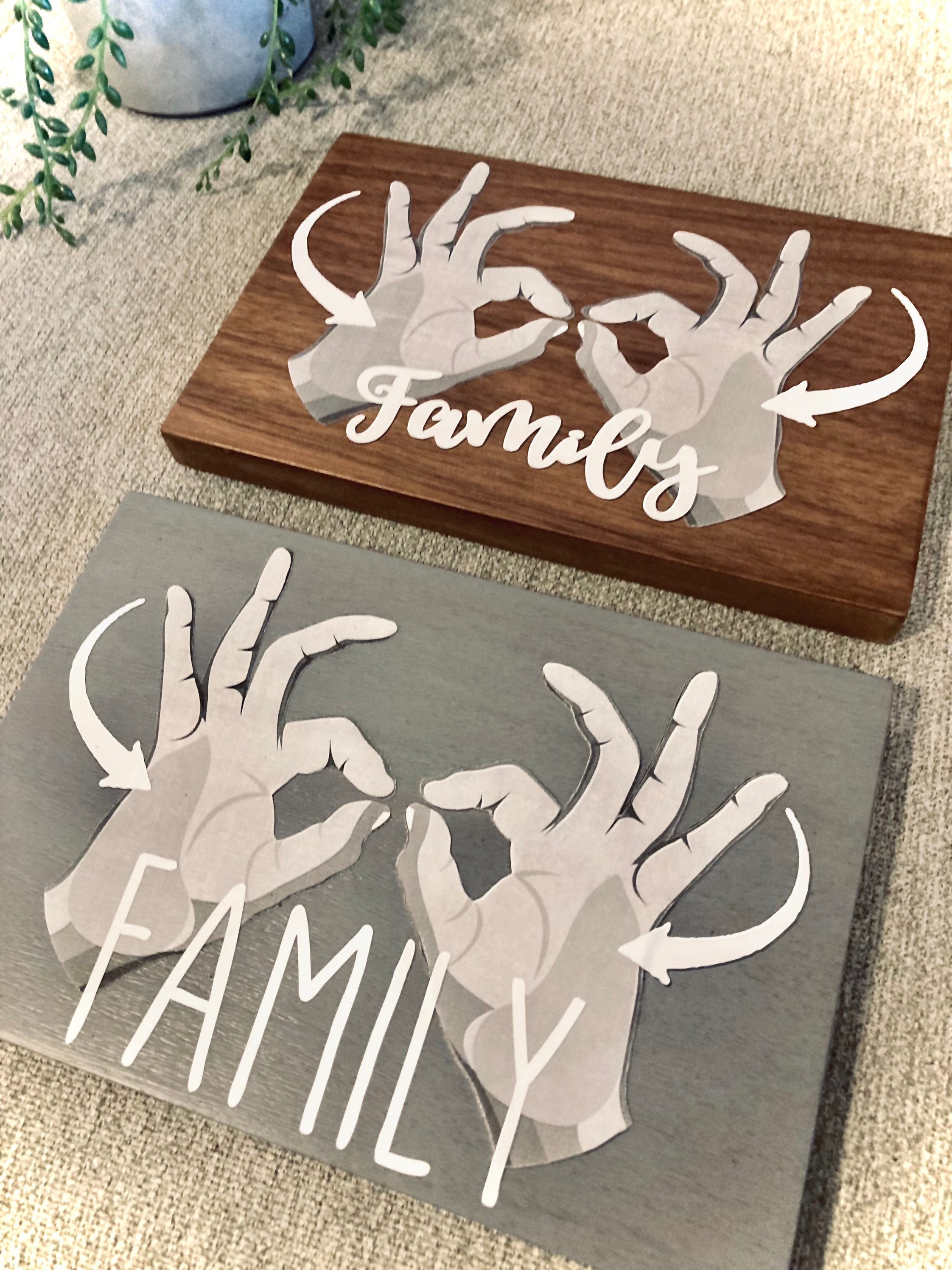 ASL Sign Language Family Wooden Sign - Etsy Canada