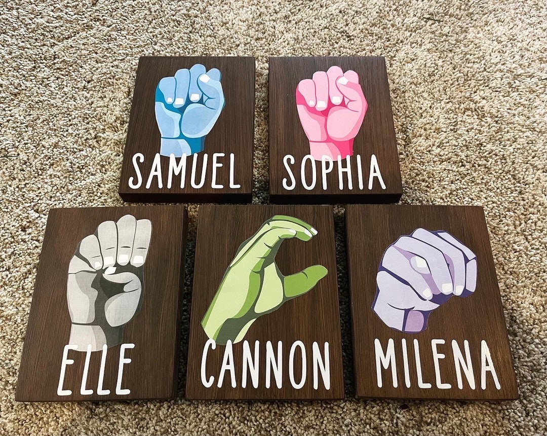ASL Sign Language Name Signs Custom Made Wall Decor - Etsy