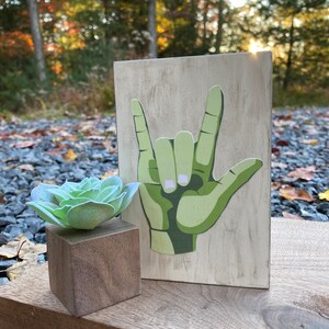 Handmade Wooden ASL Sign Language Decor i Love You Wall Decor Sign - Etsy