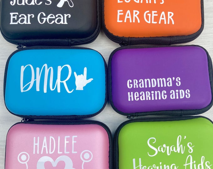 ASL Sign Language Custom Ear Gear Zip Case for Cochlear Implant ...