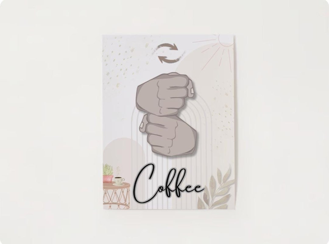 Sign Language Coffee ASL Wall Art Digital Download - Etsy
