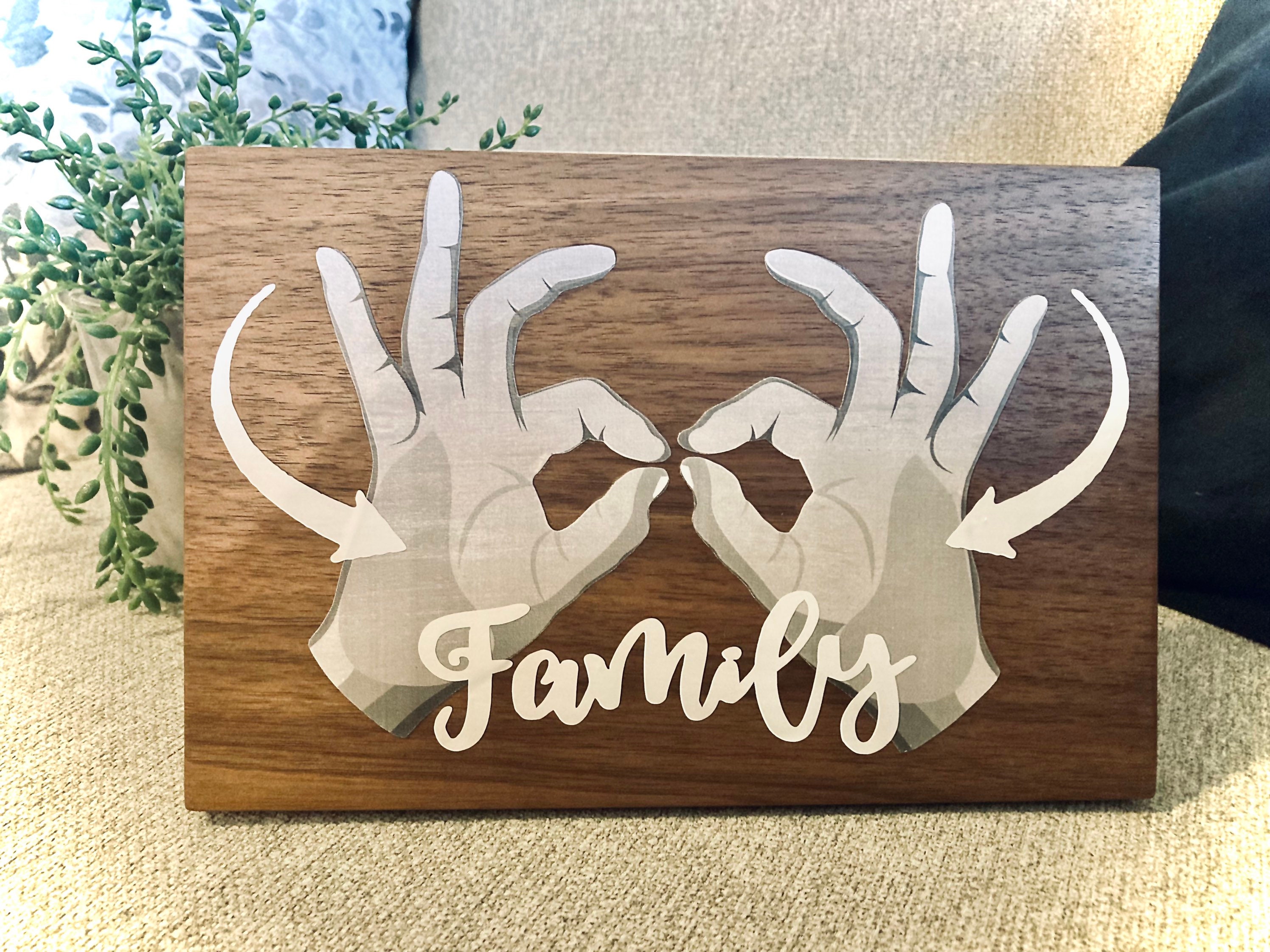 ASL Sign Language Family Wooden Sign | Etsy