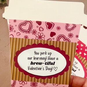 Teacher Valentines Day Gift Card Holder Coffee Cup Gift Card Holder for ...
