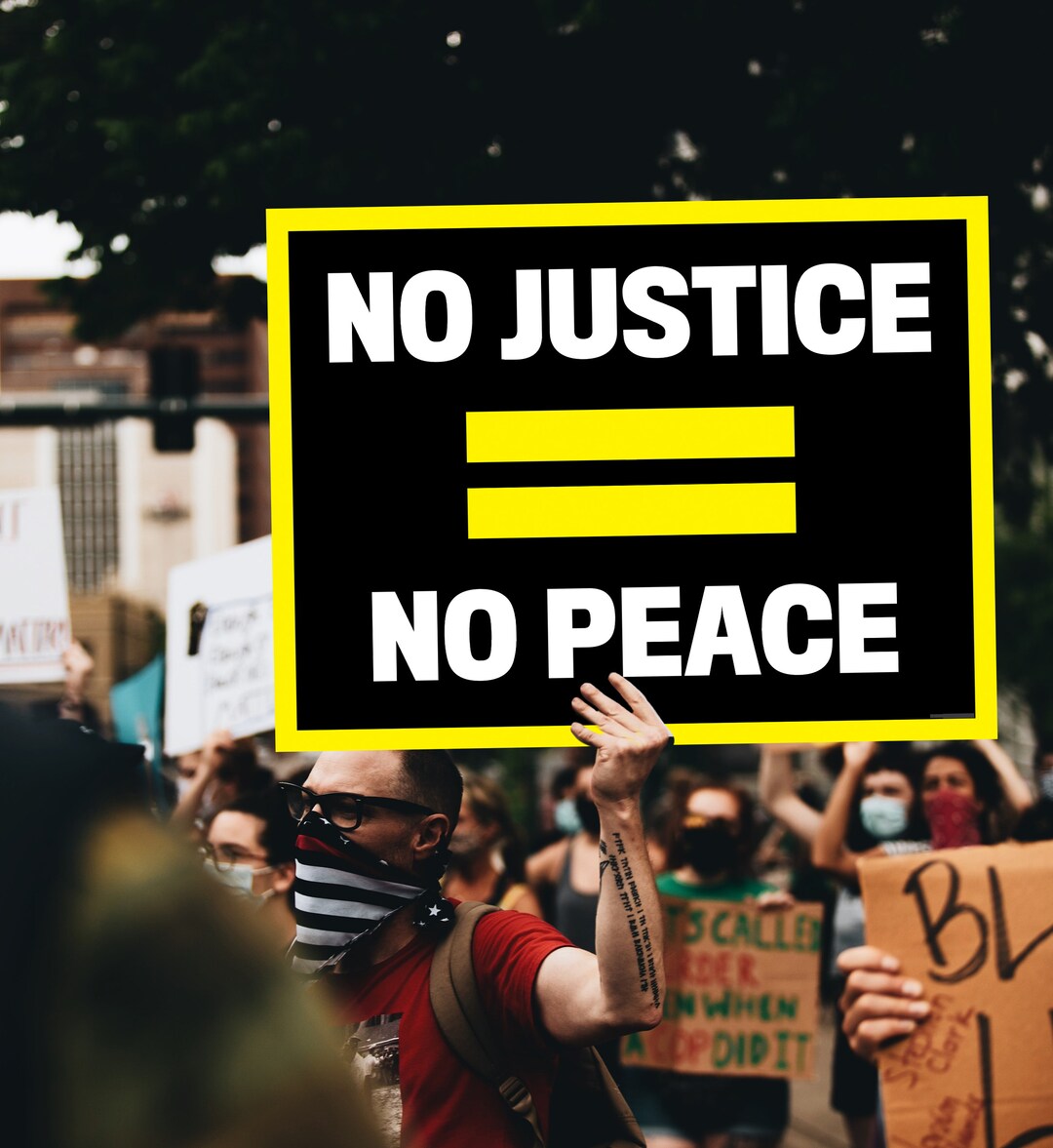 Printable, Downloadable Digital 24"x18" "no Justice No Peace" Poster ...