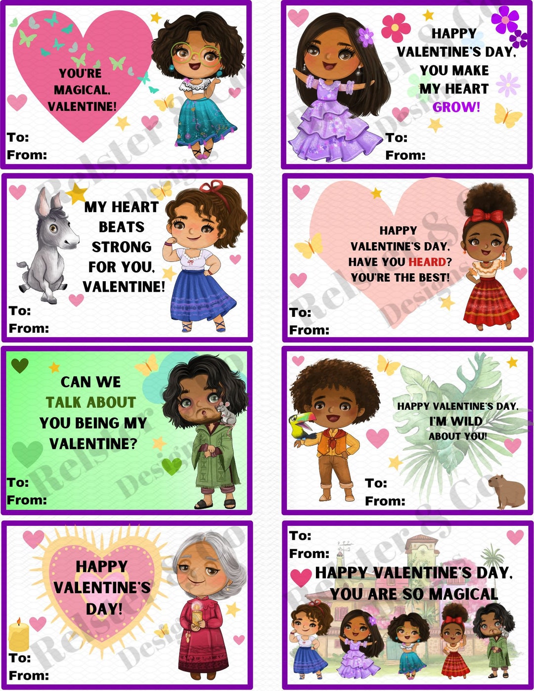 Colombian Family - Valentine's Day Cards - Digital Print + Bonus Set - Etsy