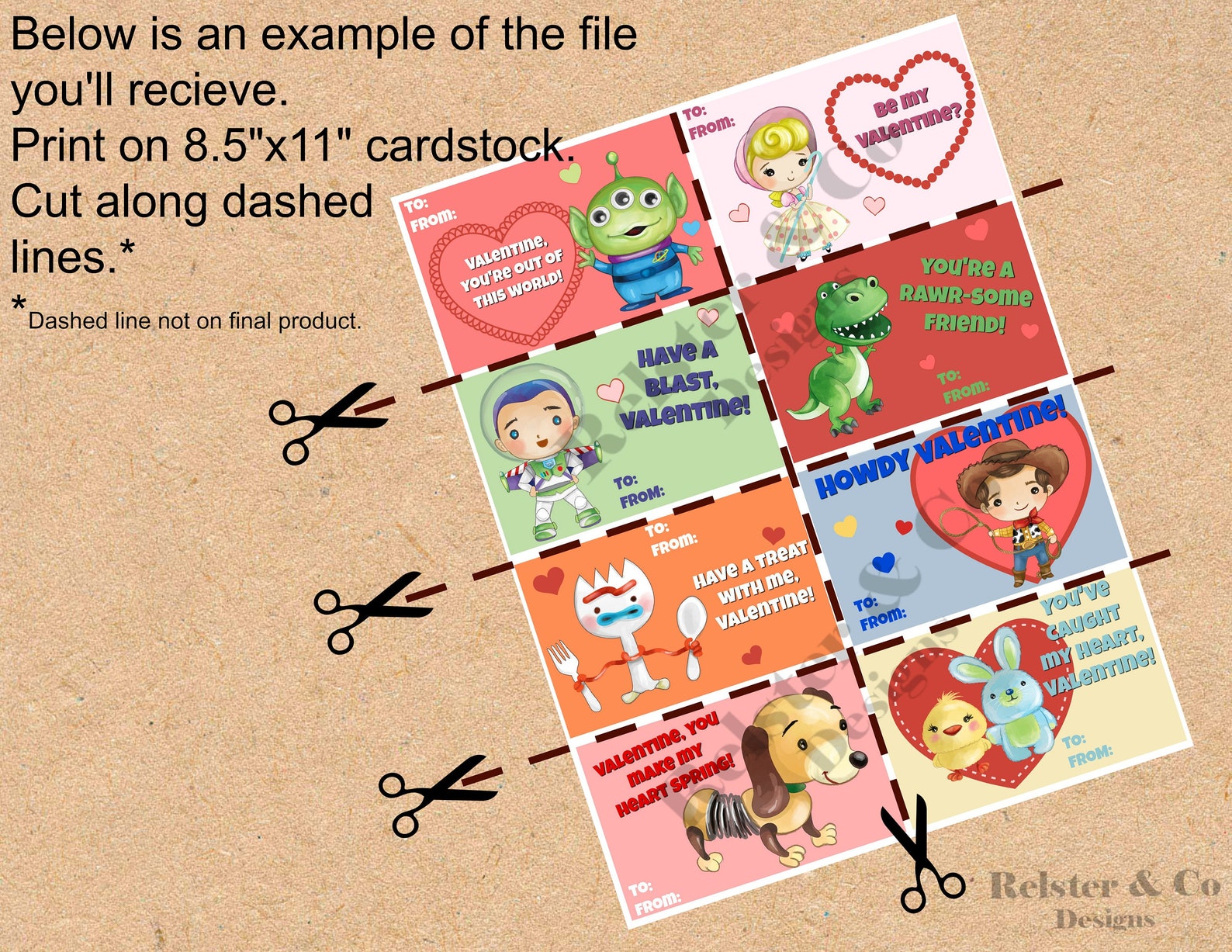 Toy Story Cartes saint-valentin Ensemble de 8 - Etsy France