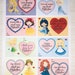 Princess Valentine's Day Cards - Set of 8 + Bonus Princess Prints - Etsy