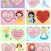 Princess Valentine's Day Cards - Set of 8 + Bonus Princess Prints - Etsy