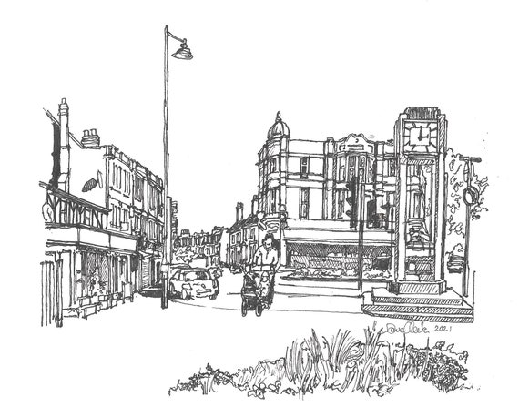 Hanwell Clock Fineliner A4 Print - Etsy UK